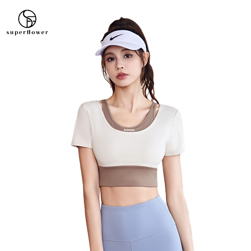 Superflower New Womens Running Fitness Short Sleeves Sports Top Slim Fit Yoga Shirt Lazada