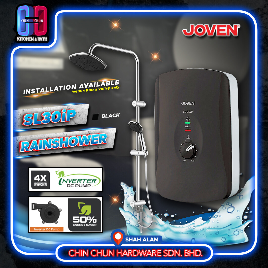 JOVEN SL30IP-RS INSTANT WATER HEATER SILENT PUMP C/W RAINSHOWER (WHITE ...