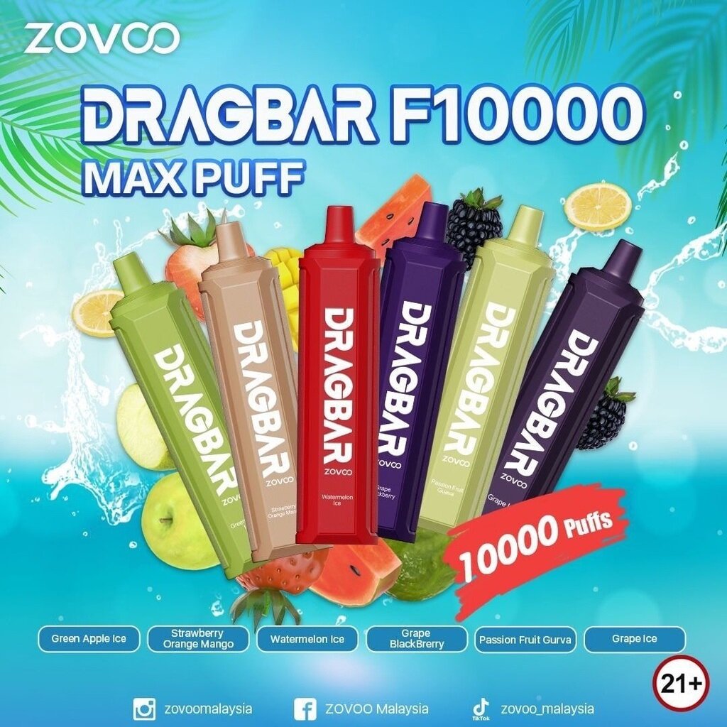(DISPOSABLE) ORIGINAL ZOOVOO DRAGBAR F10000 VOOPOO ZOVOO DRAGBAR 10000 ...
