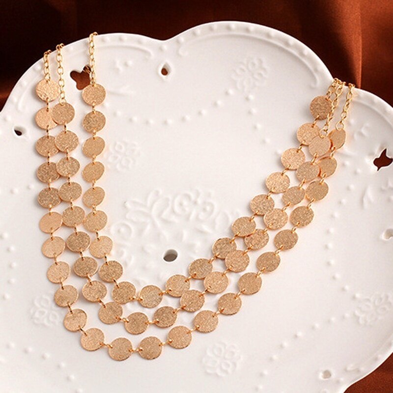 Women Multilayer Punk Coin Necklace Charm Choker Necklace Latest ...