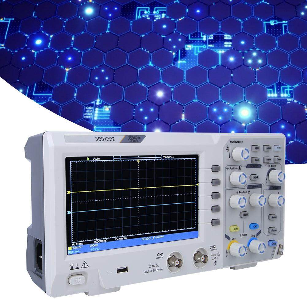 Tamaloha owon sds1202 200MHz 1GS/S 7in จอแอลซีดีมัลติฟังก์ชั่ดิจิตอล 2-Channel Oscilloscope 100 ...
