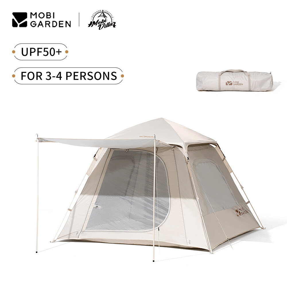 MOBI GARDEN Camping Family Instant Tent Pop Up Tent Easy Set Up Anti UV ...
