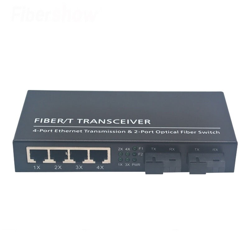Fiber switch 4 RJ45 UTP 2 SC 1A+1B fiber Gigabit Fiber Optical Media ...