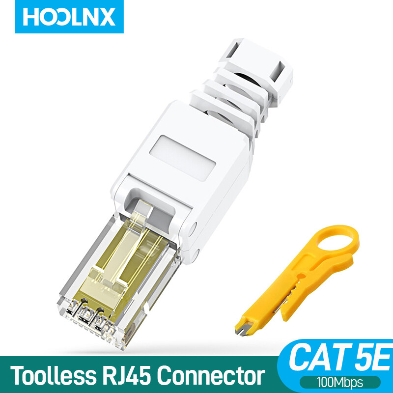 Hoolnx Tool Free Rj45 Connector Rj45 Cat6 Cat5e Lan Utp Cable Connector Tool Free Installation