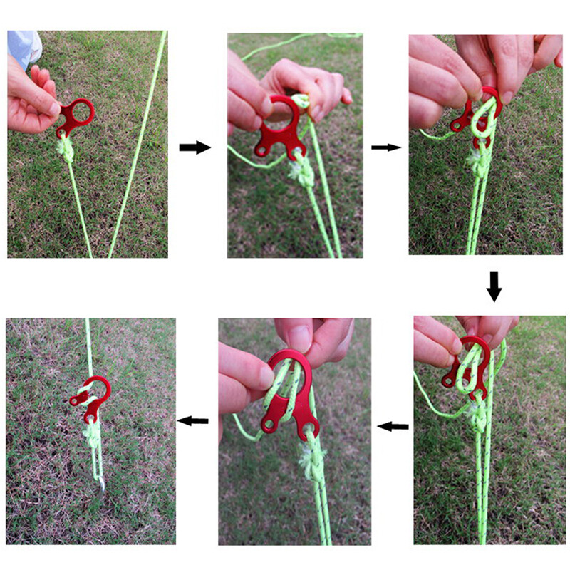 Renshini 10pcs Quick Knot Tent Wind Rope Buckle Camping Tightening Hook ...