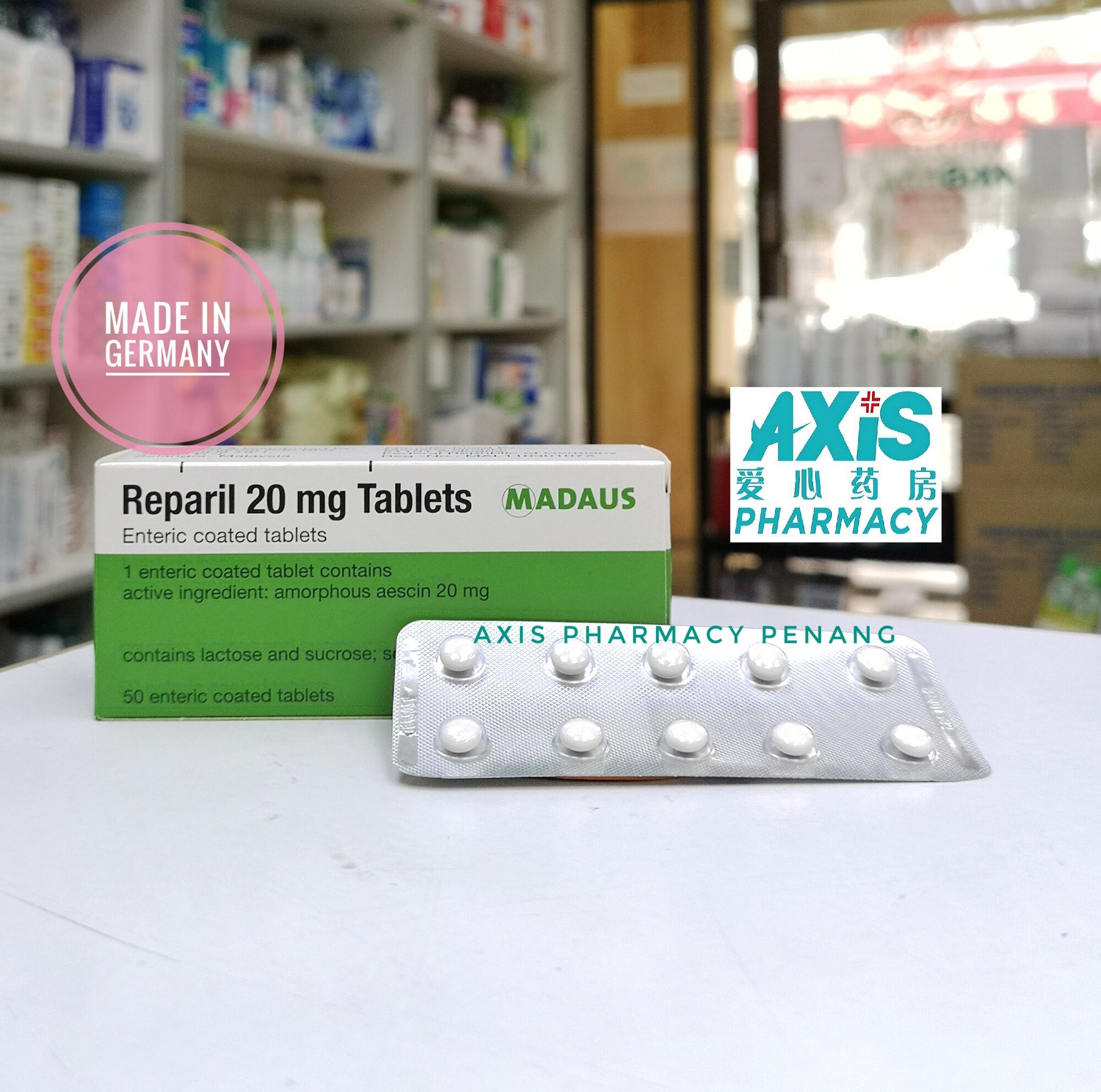 Reparil 20mg 10 tablets Made in Germany Exp: 03/2028 * Anti ...