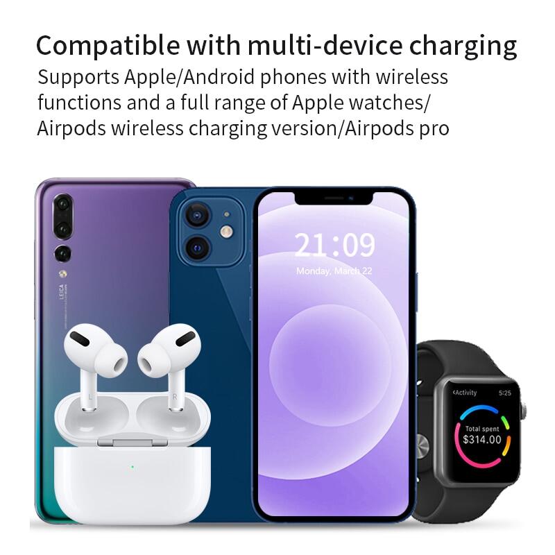 3 in 1 Wireless Charger 20W Wireless Charger Station สำหรับ Airpods Pro Apple Watch iPhone 13 ...