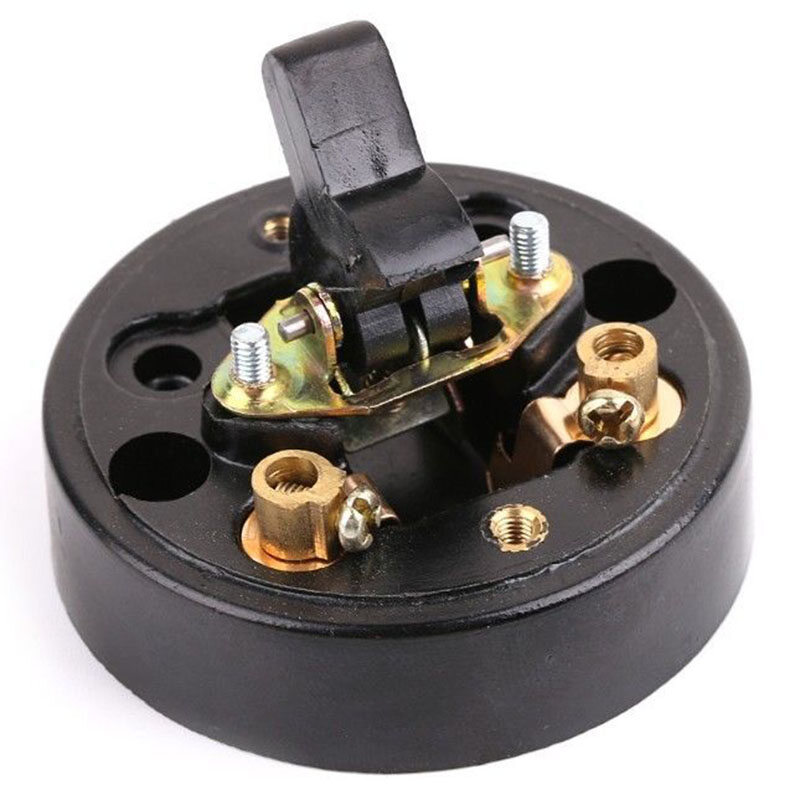 6Pcs Retro Toggle Switch Flat Round Surface Mounted Single Control Wall ...