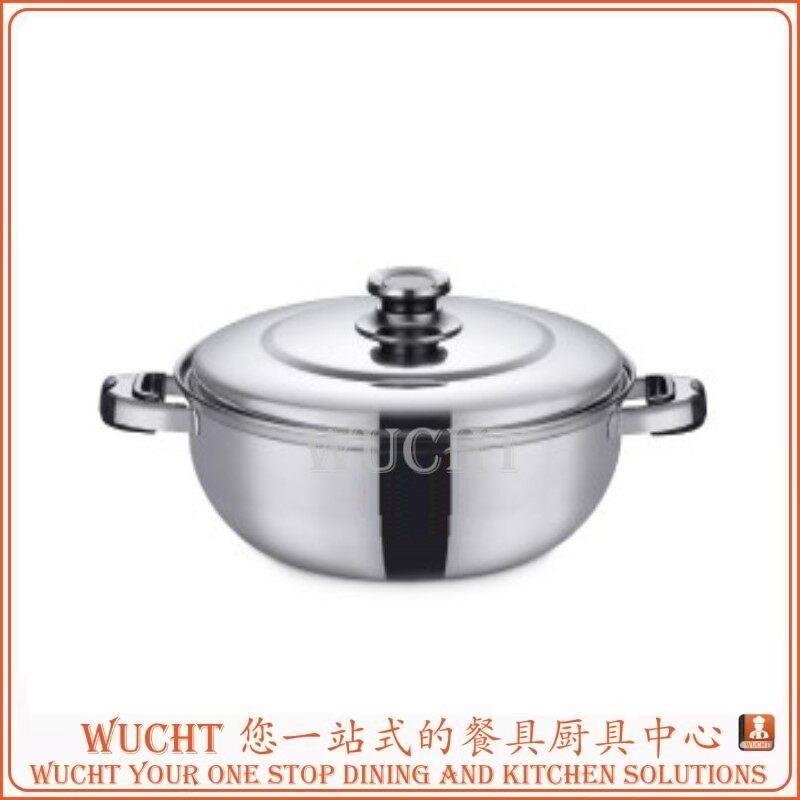 【WUCHT】Stainless Steel Steamboat Pot With Steel Lid - Suitable to use ...