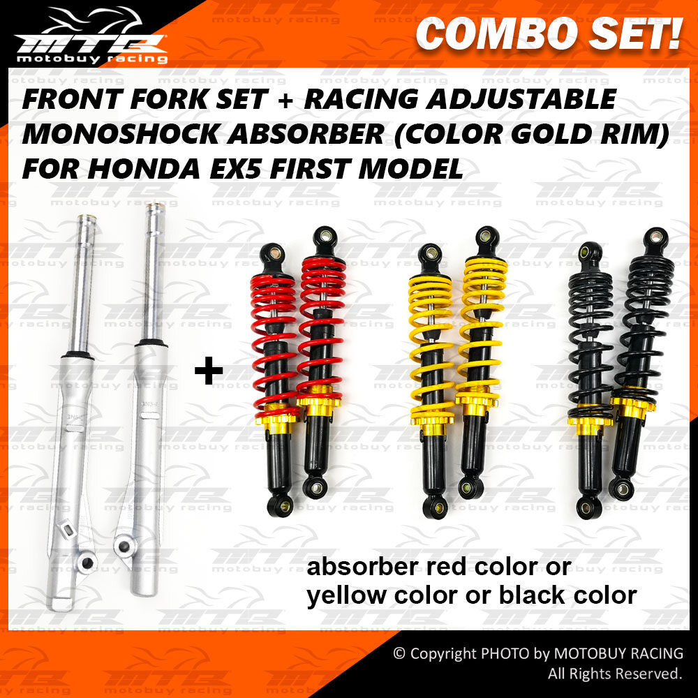 FRONT FORK SET + RACING ADJUSTABLE MONOSHOCK ABSORBER FOR HONDA EX5 ...