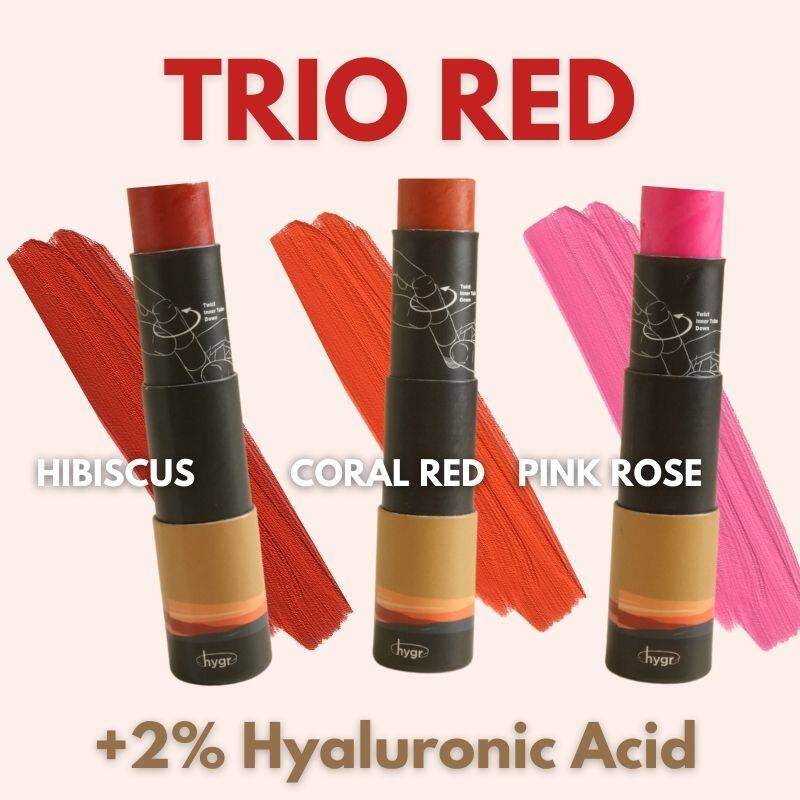 HYGR Natural Eco Trio Red Lips Balm Bundle | Lazada