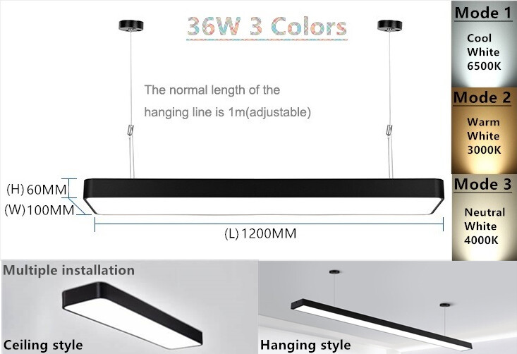 LED Office Pendant Lamp LED Office Linear Light Hanging Light T8 LED ...
