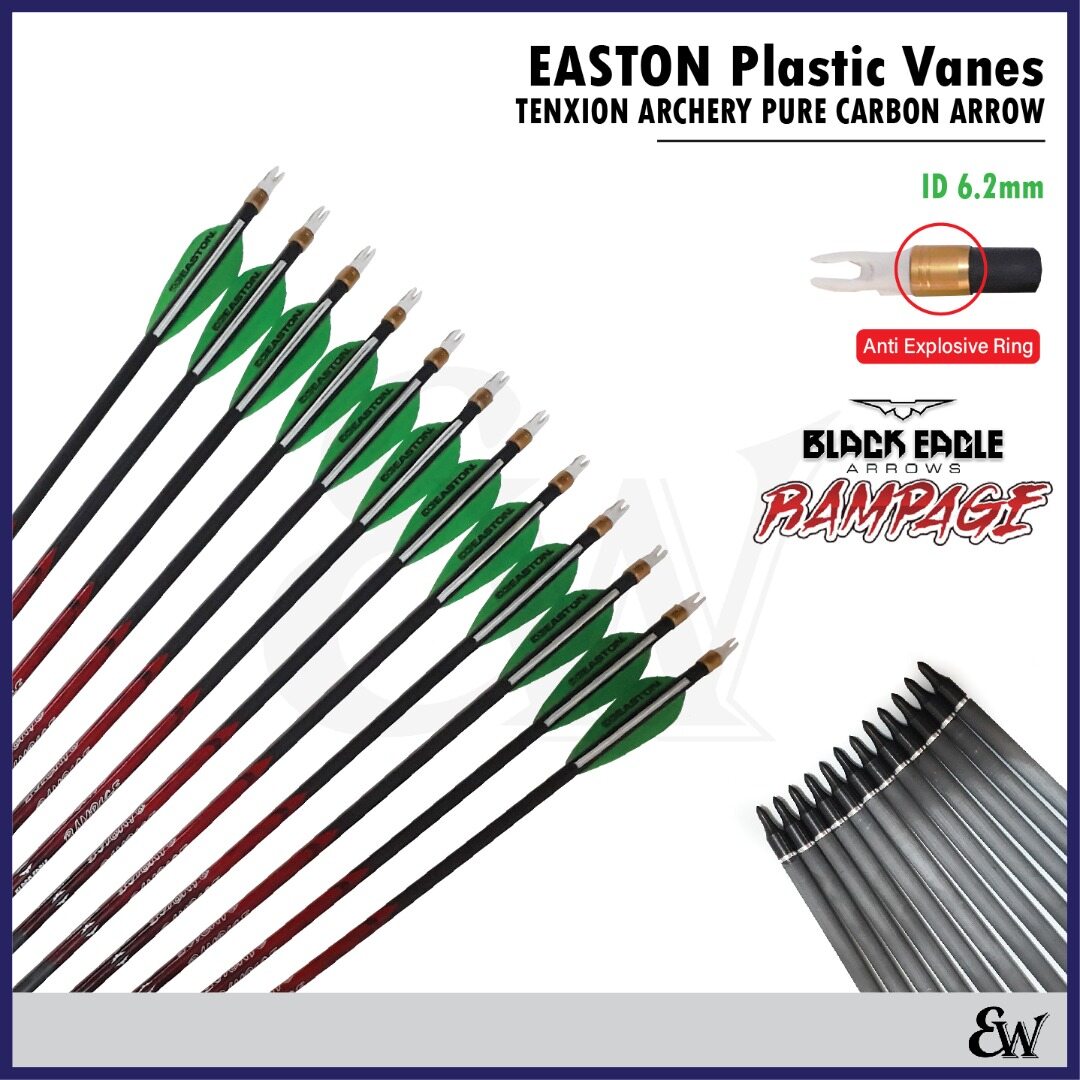 Black Eagle Rampage Easton Vanes SP 400 ID 6.2mm Pure Carbon Arrow ...