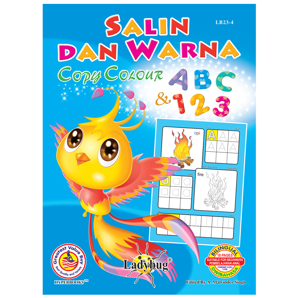 Salin Dan Warna Abc & 123 Copy Colouring Book (4) LB23 - 4 | Lazada