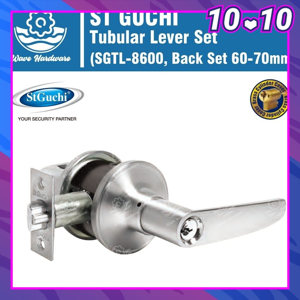 ST GUCHI Tubular Lever Lock Set / Kunci Handle (Backset 60-70mm, SGTL ...