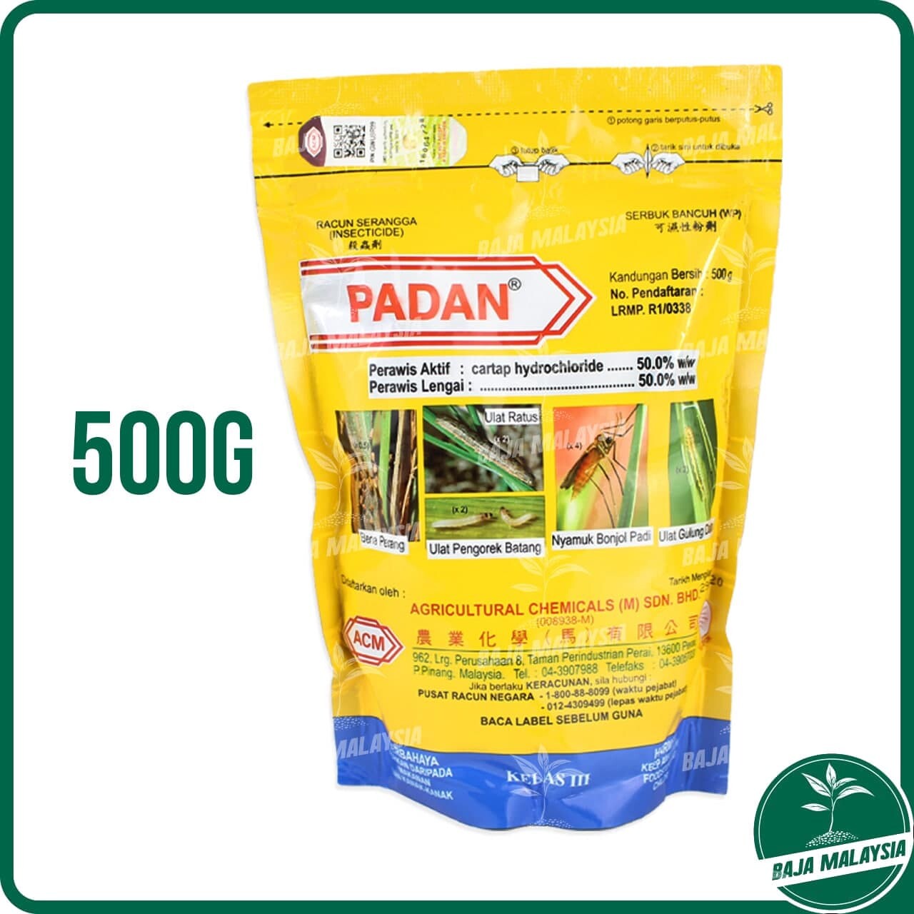 ACM Padan 500G Cartap Hydrochloride 50% Insecticide (Same As Akatap 50SP) Racun Serangga Bena ...