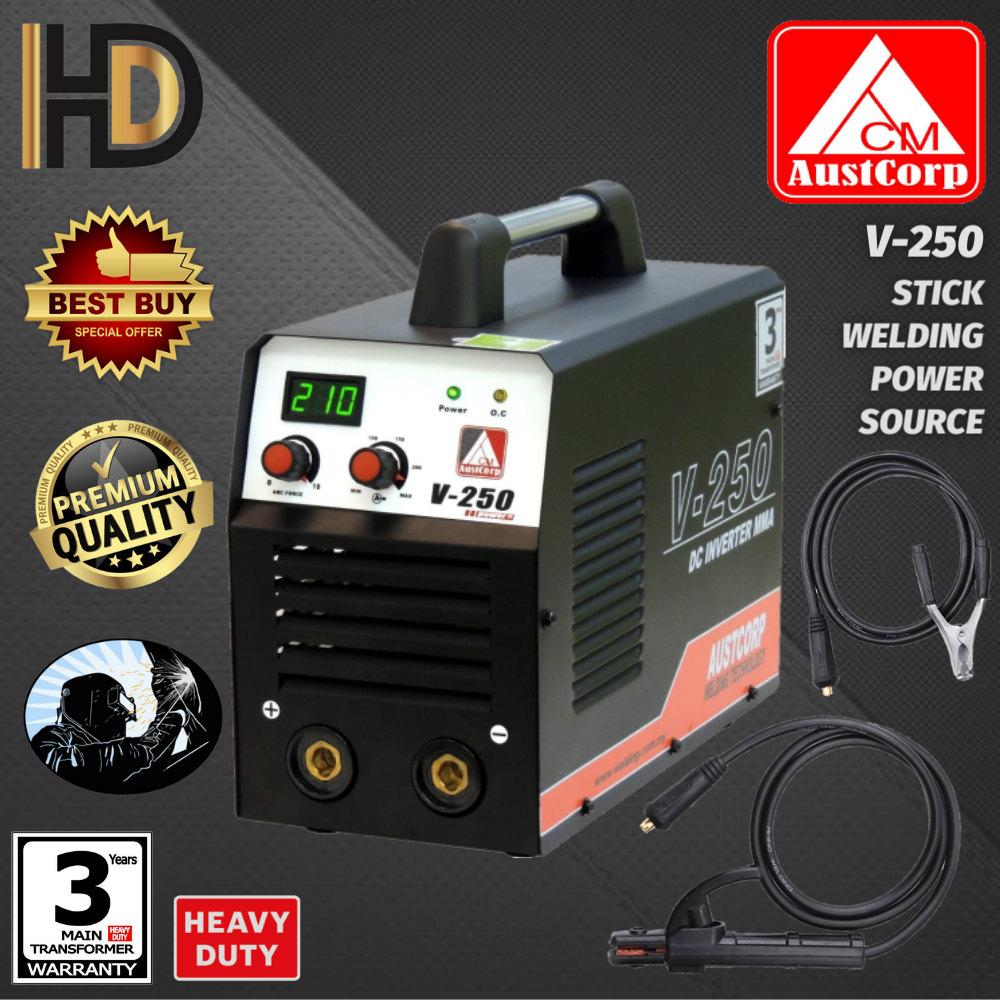AUSTCORP V-250 Stick Welding Power Source Welding Machine / 2.6 - 4.0MM Welding Rod / Heavy Duty ...