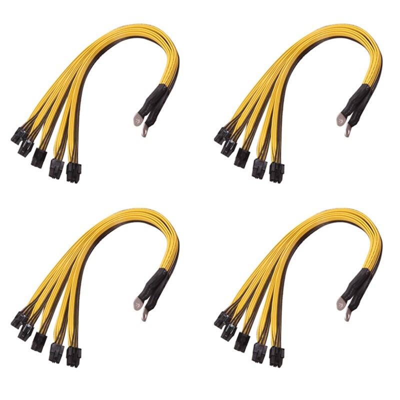 4Pcs 6Pin Connector Sever Power Supply Cable 2400W 2600W for P3 S7 S11 ...