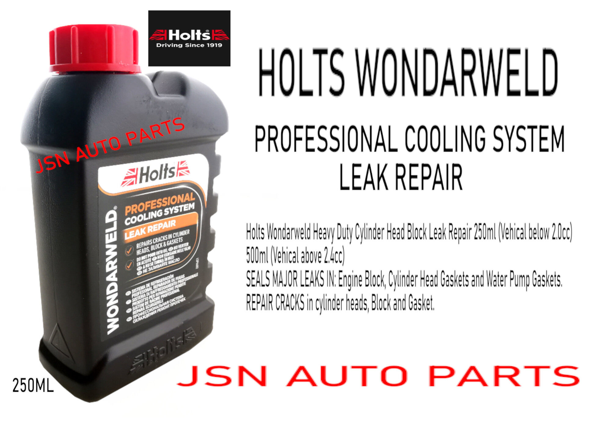 HOLTS WONDARWELD (250ML) Proffesional Cooling Syetem Stop Leak Repair ...