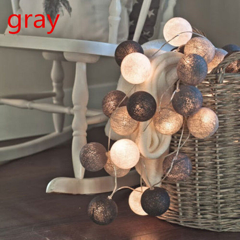 【TaroBall】2M Hollow Out Cotton Ball LED Lamp String Lights Battery ...