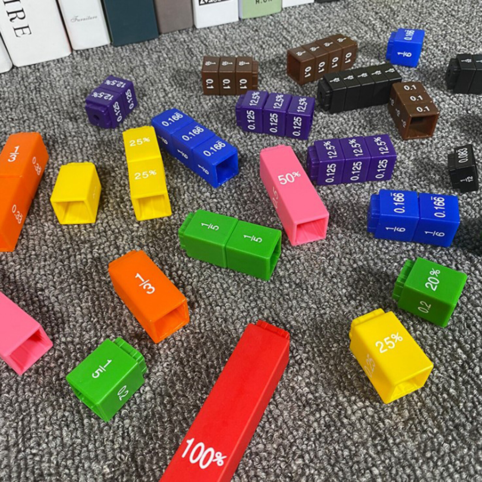 CCFine 51 PCS Fraction Blocks Cubes - Math Manipulatives for Elementary ...