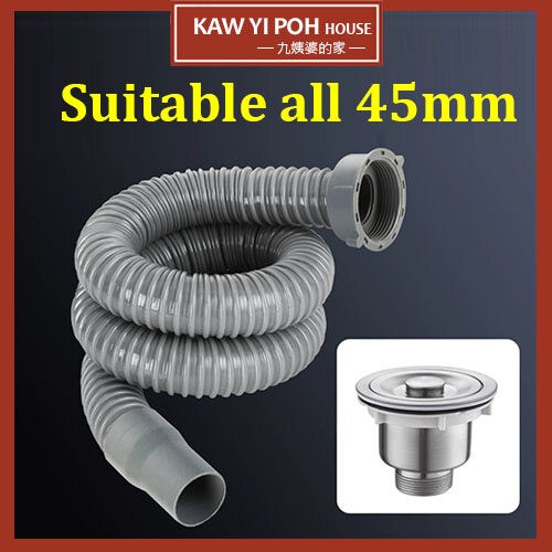 1 1/2" 45mm PVC Flexible Bottle Trap Sink Hose Kitchen Sink Paip Sinki ...
