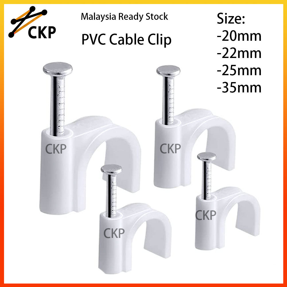20mm 22mm 25mm 35mm PVC Pipe Wall Clip U Shape Clip Klip Paku PVC ...