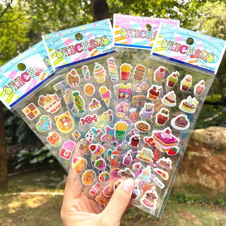 1pc 3D Cartoon Sticker Cartoon Bubble Sticker for Kids Cute Paper ...