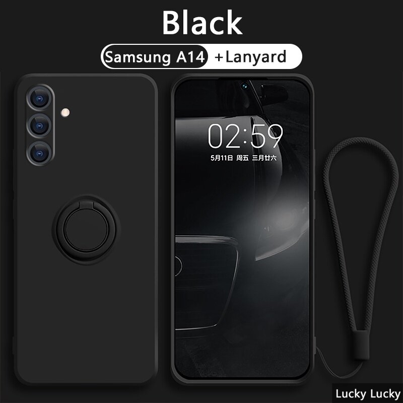 Samsung Galaxy A14 A34 A54 A15 A25 5G A04E Casing Liquid Silicone Shock Proof Case Built-in ...