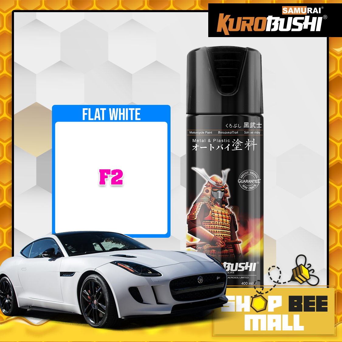 Samurai Flat Colours 400ml F1 Flat Clear / F2 Flat White ( Matte ...