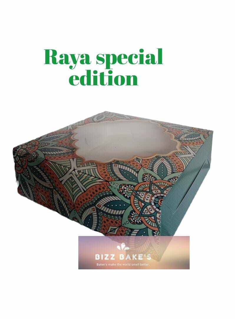 (BATIK) Raya Design Kotak kuih talam/ Packaging box (8x8x2.5) inch | Lazada