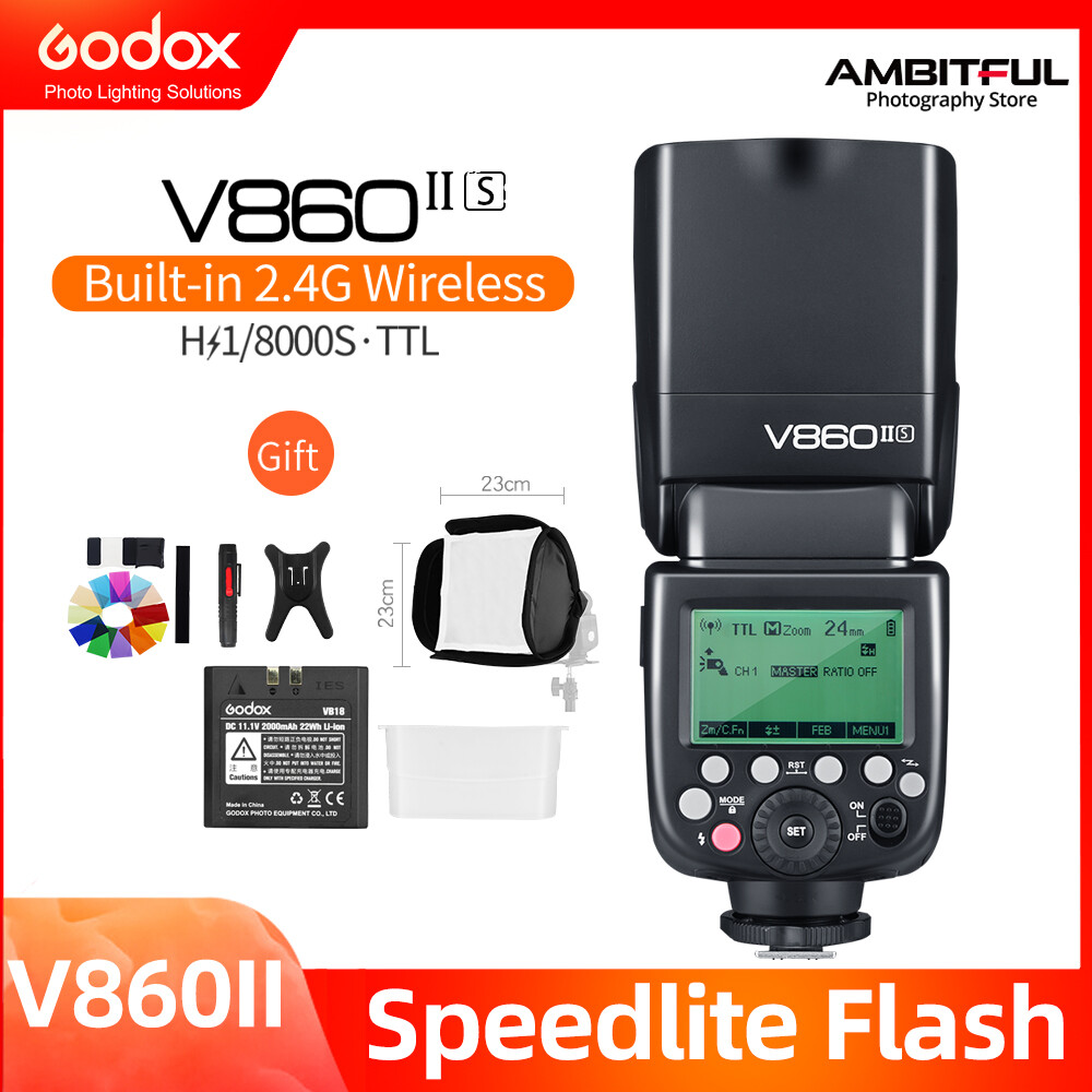 GODOX V860II-S gn60 TTL ไฮสปีด 18000 2.4 กรัม Li-ion แบตเตอรี่ S ...
