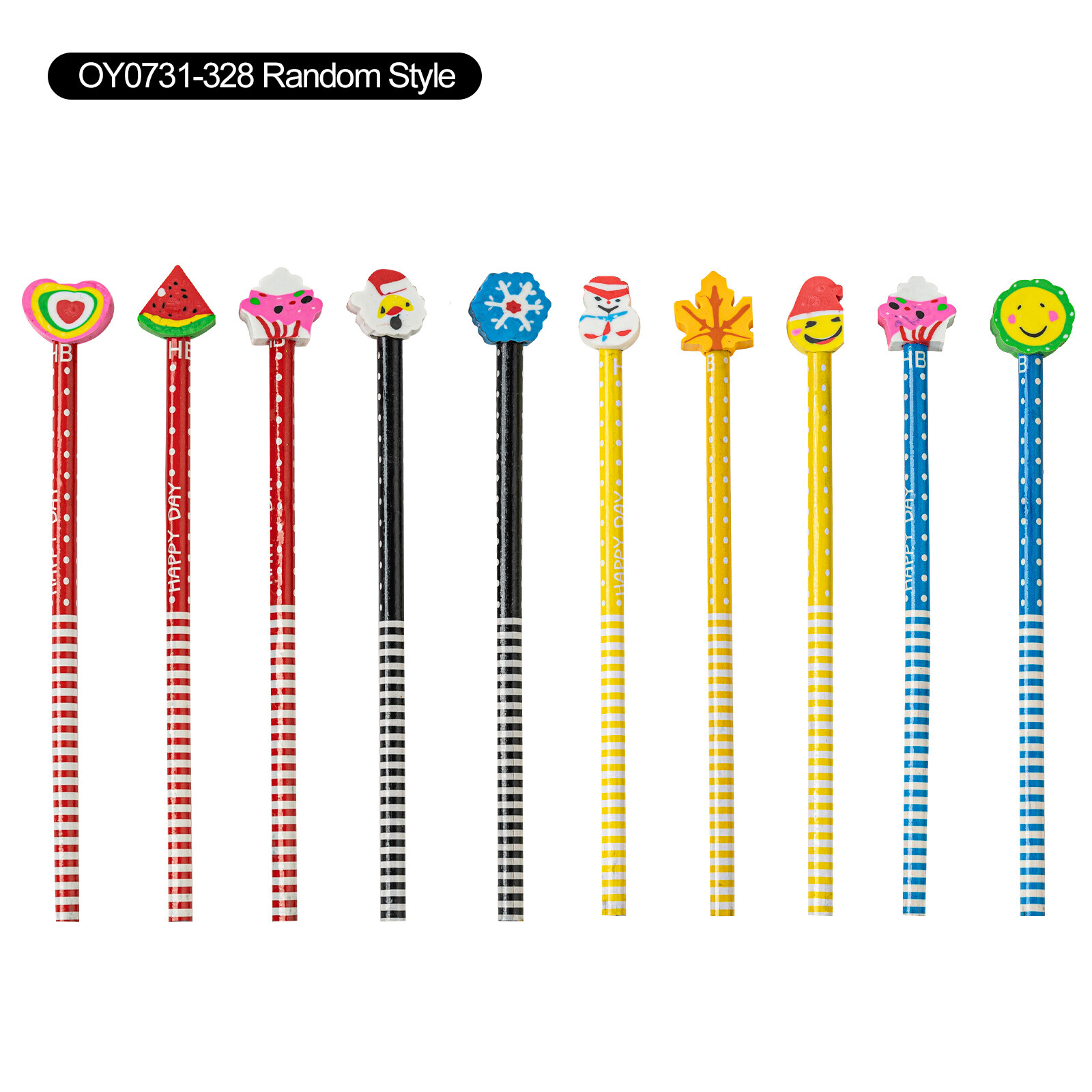 High Quality Pencils With Topper Eraser Wood Animal Eraser Pencils Back ...