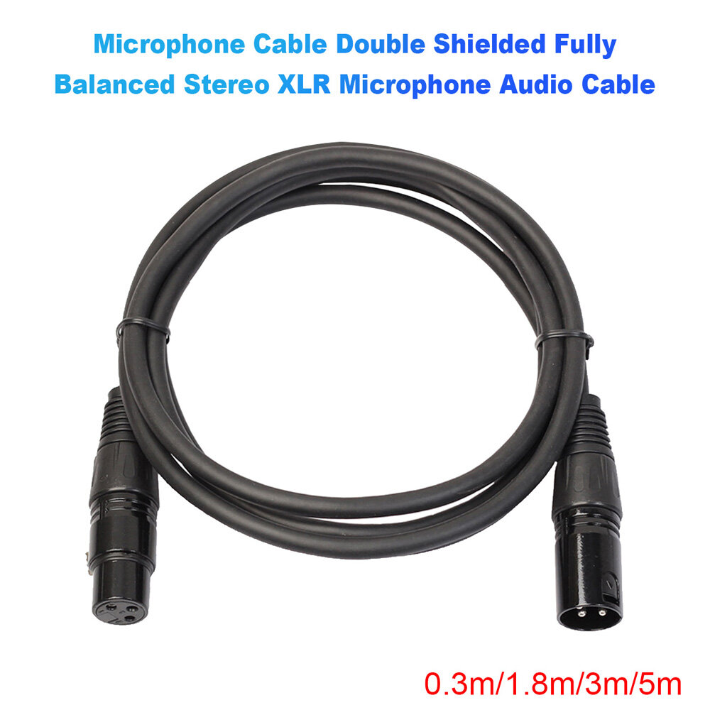 Microphone Cable Double Shielded Fully Balanced Stereo XLR Canon Male ...
