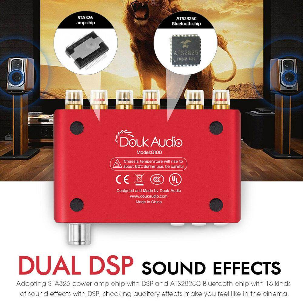 Original Douk Audio DSP เครื่องขยายเสียงดิจิตอล2.1ช่องเสียงเบสซับวูฟเฟ ...