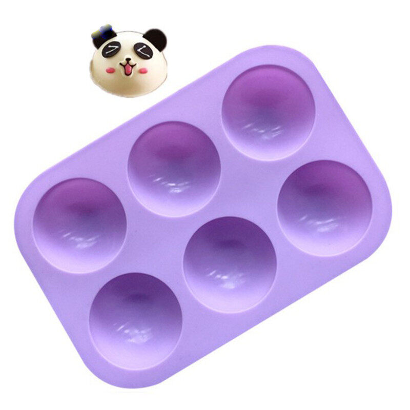 New 6 Holes Silicone Baking Mold 3D Half Ball Sphere Mold Chocolate ...