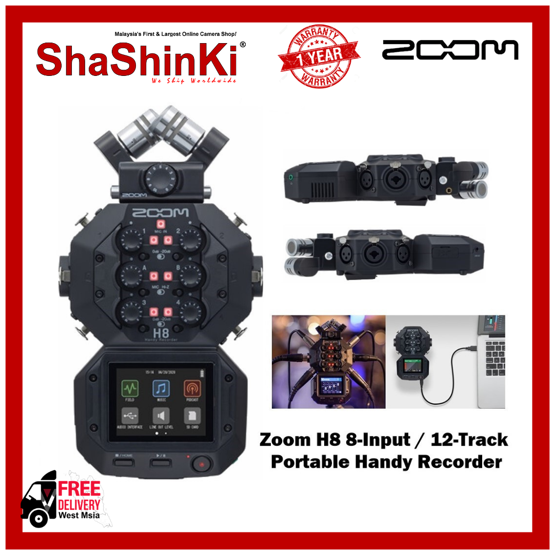 Zoom H8 8-Input / 12-Track Portable Handy Recorder | Lazada
