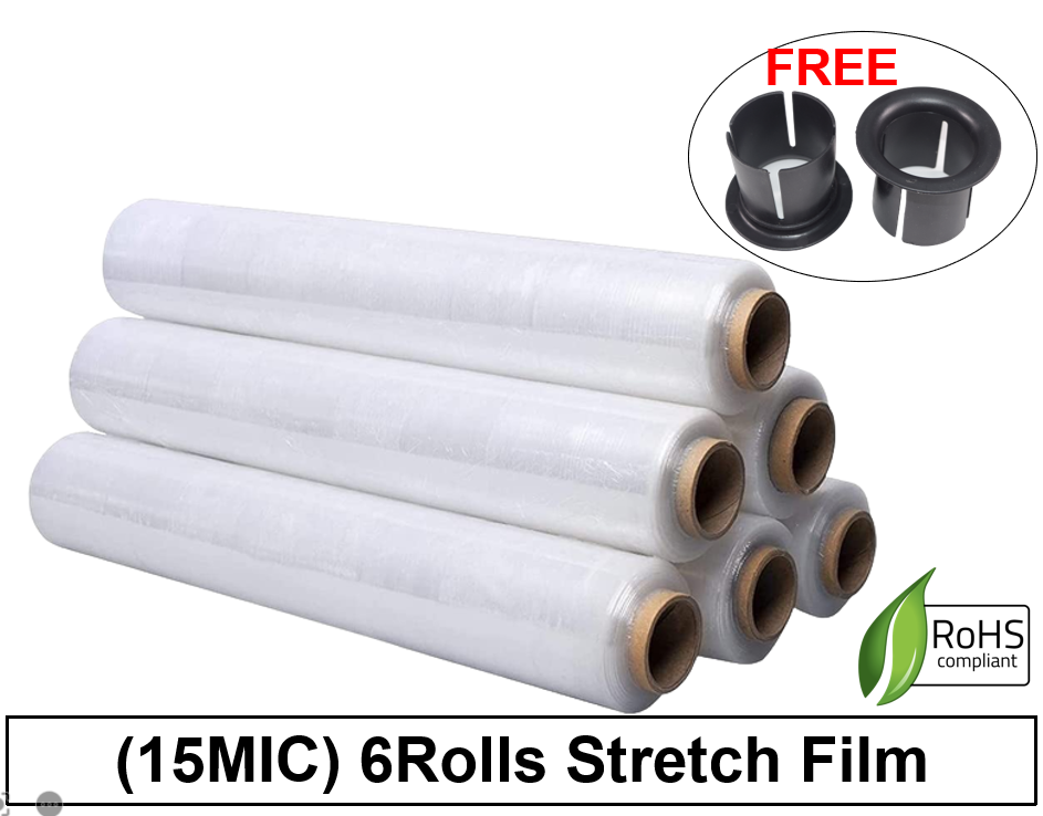 HANDROLL STRETCH FILM【CFL】(CLEAR OR BLACK) 500MM (WIDTH) x 15 / 17 ...
