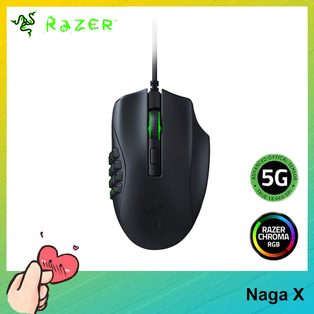 [Ready to Ship] Original Razer Naga X Wired Gaming Mouse Ergonomic MMO ...