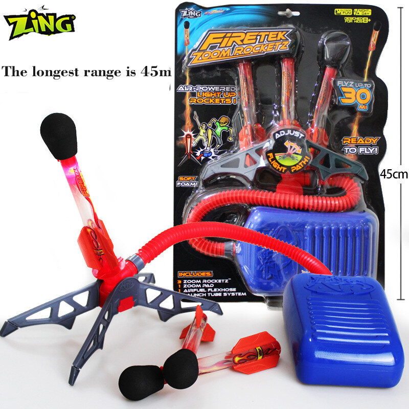 ZING Children Foot Stepped Light Launch Rocket Outdoor Launcher Toy ...
