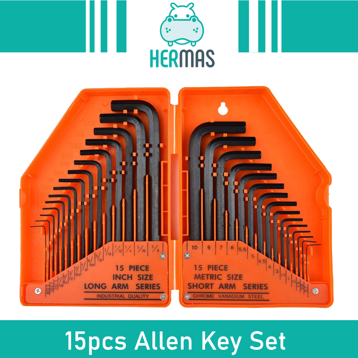 30pcs Universal Allen Key Inch and Metric Wrench L Shape Inner Hex ...