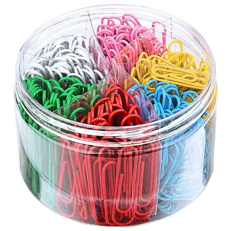Pack of 300 Paper Clips Assorted Colours Large Paper Clips Colourful ...