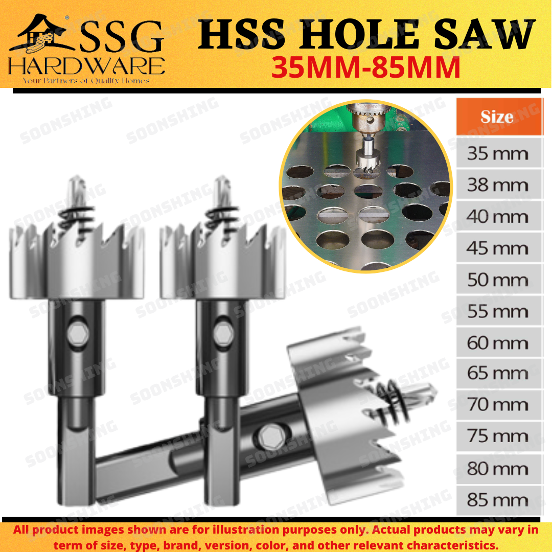 35 85mm Hss Metal Hole Saw Drilling Metal Steel Aluminum Iron Hole Drill Mata Tebuk Lubang Besi