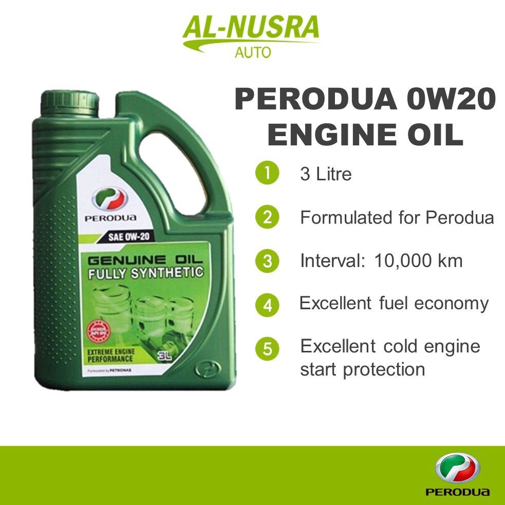 PERODUA 0W20 ENGINE OIL 3L MINYAK HITAM FULLY SYNTHETIC 0W-20 MINYAK ...
