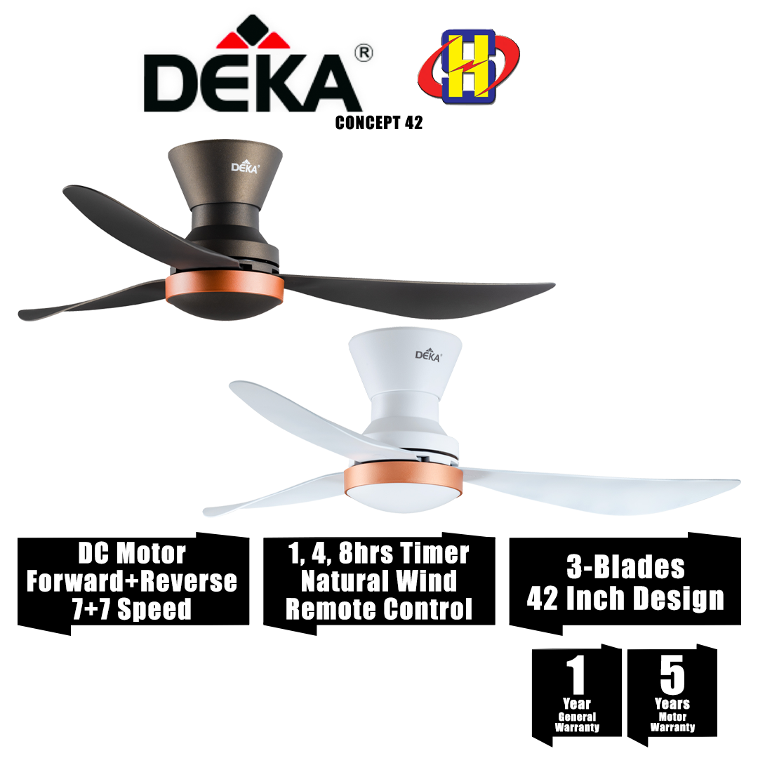 Deka Ceiling Fan (22"/34"/42") CONCEPT Series DC Motor 14-Speed Fan ...