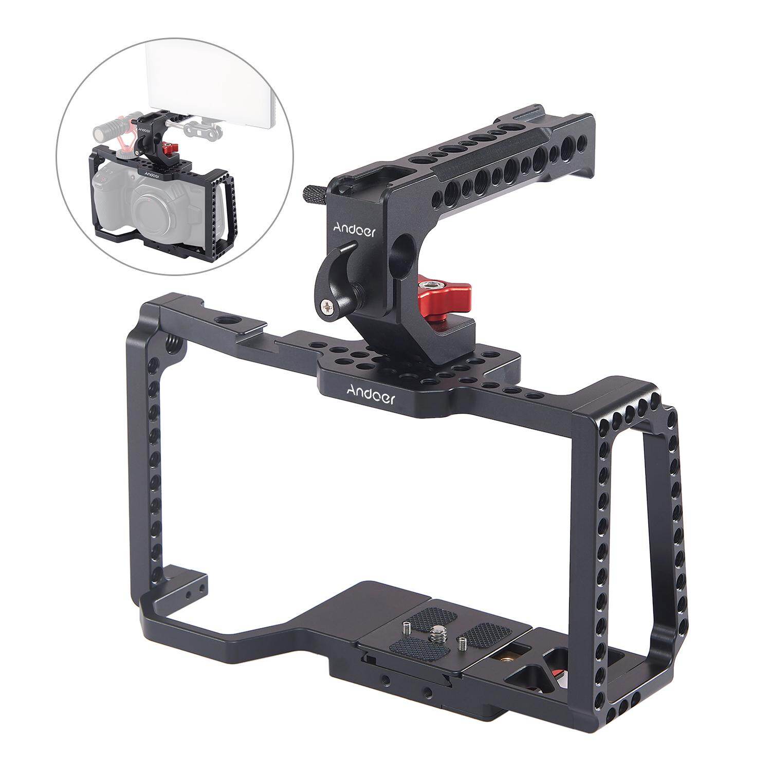 Andoer Camera Cage Video Stabilizer with Top Handle Grip Quick Release ...