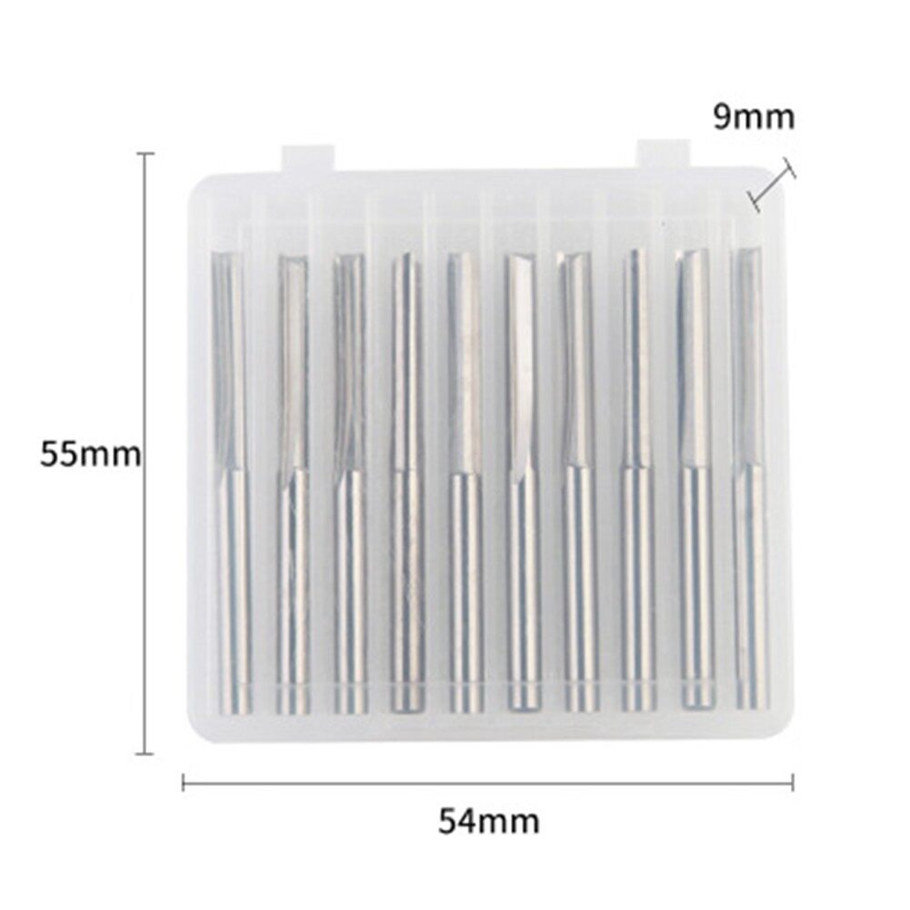 10PCS Straight Slot MDF Cutting Wood Working CNC Router Bits Engraving ...