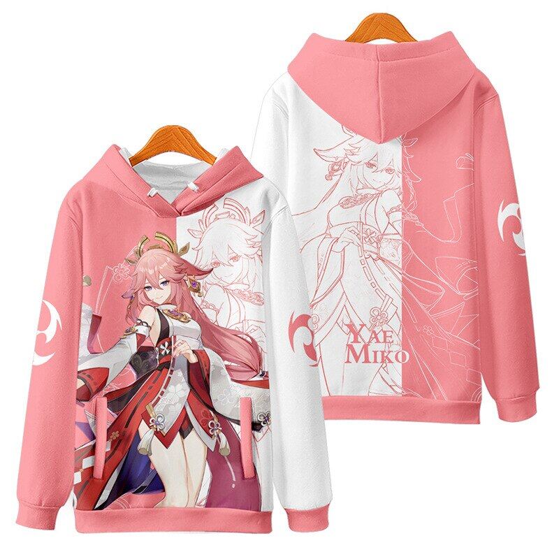 New Genshin Impact Merch Yae Miko Hoodie Sweatshirts Men Women Print ...