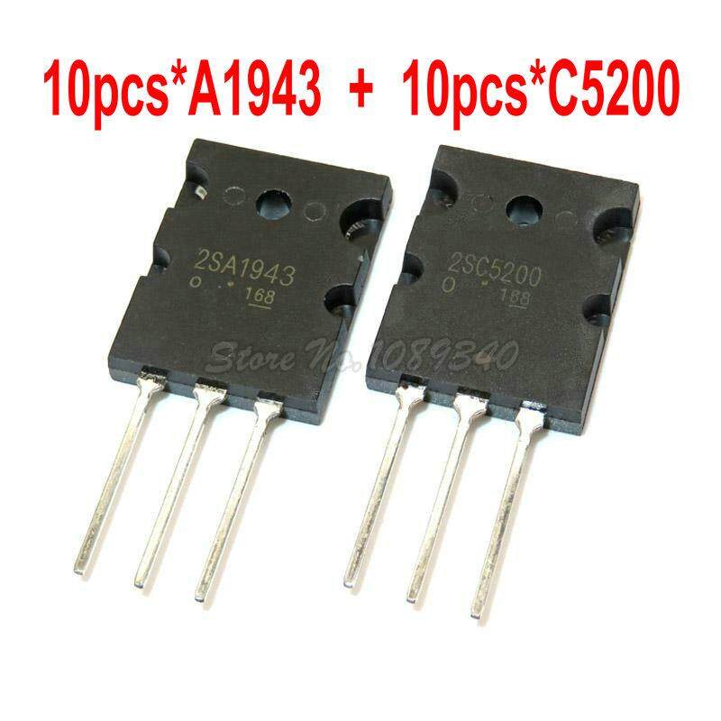 4คู่ Original 2SA1943 2SC5200 TO-3P (4Pcs A1943 + 4Pcs C5200) 15A/230V/150W NPN PNP Toshiba High ...
