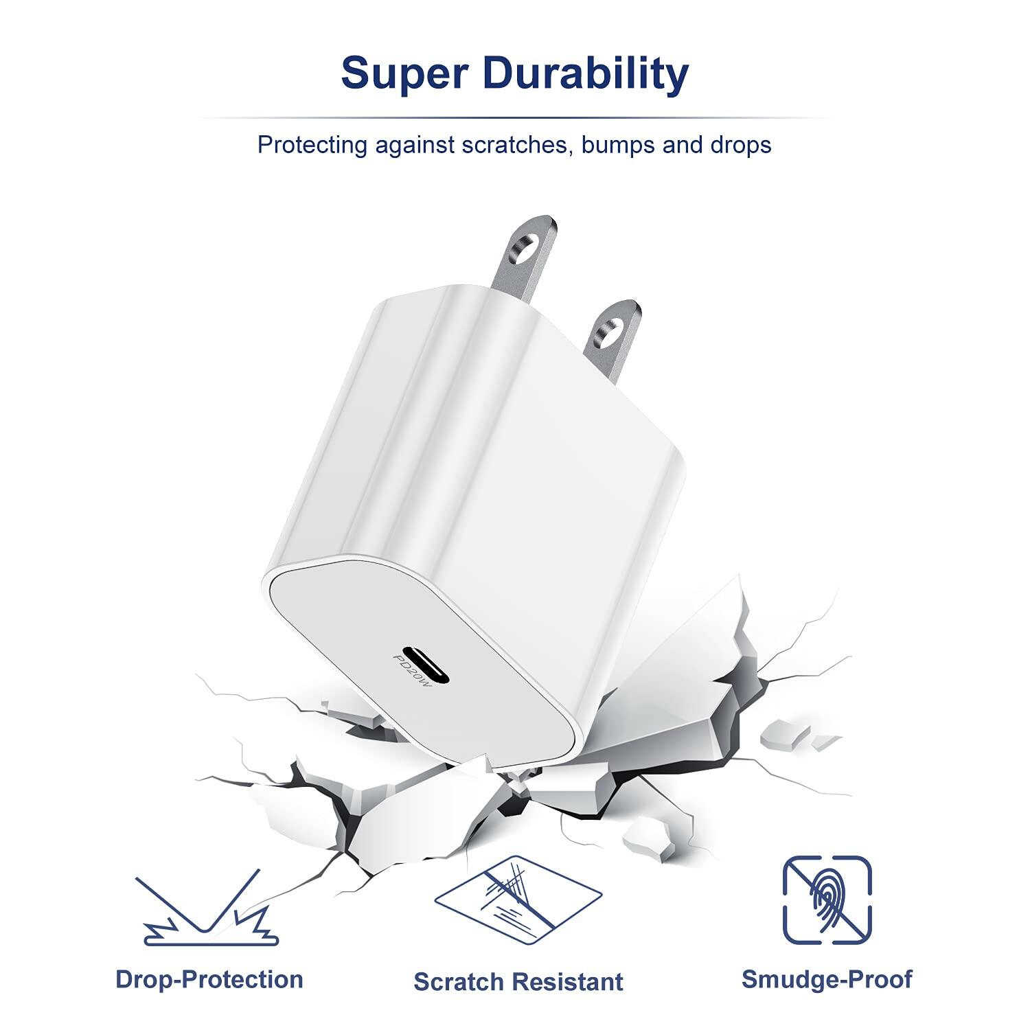 สำหรับ iPhone ที่ชาร์จความเร็วสูง,20W PD เครื่องชาร์จติดผนังจาก USBC To ...